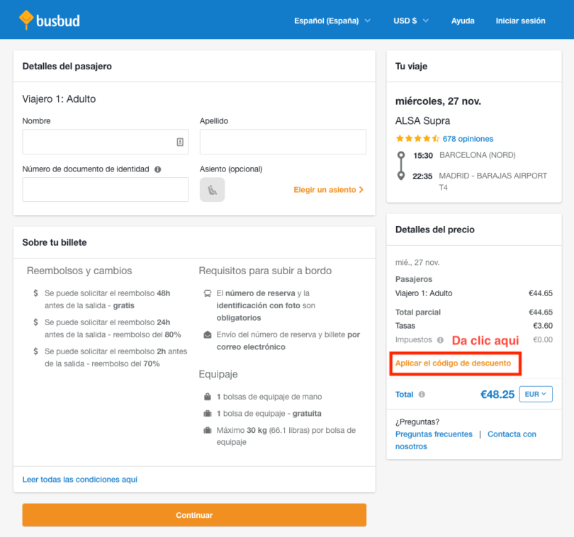 Descuentos y códigos promocionales de Busbud | Busbud blog
